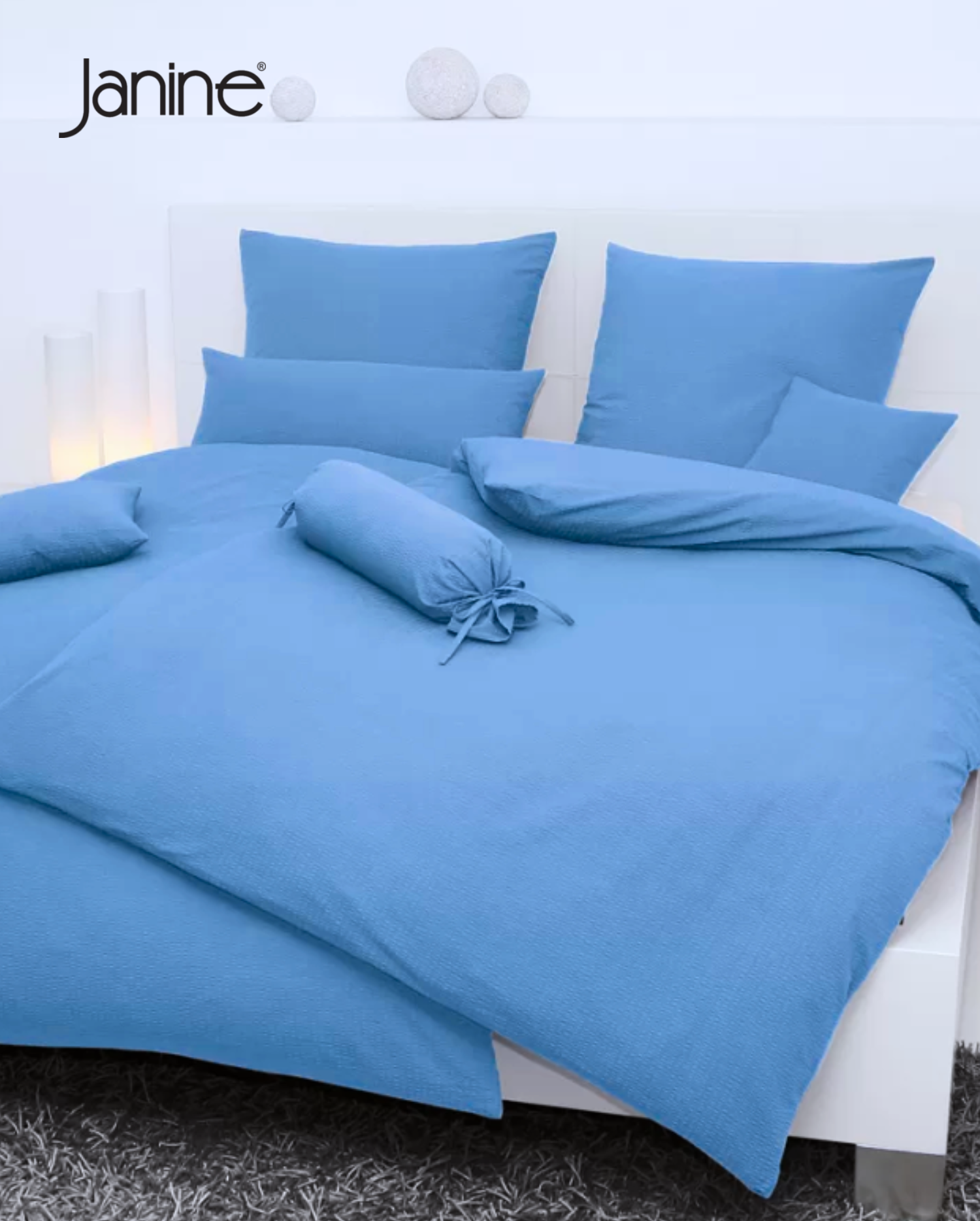 Mako satin bed linen Janine Design JD pearl blue jade – Carl Cotton